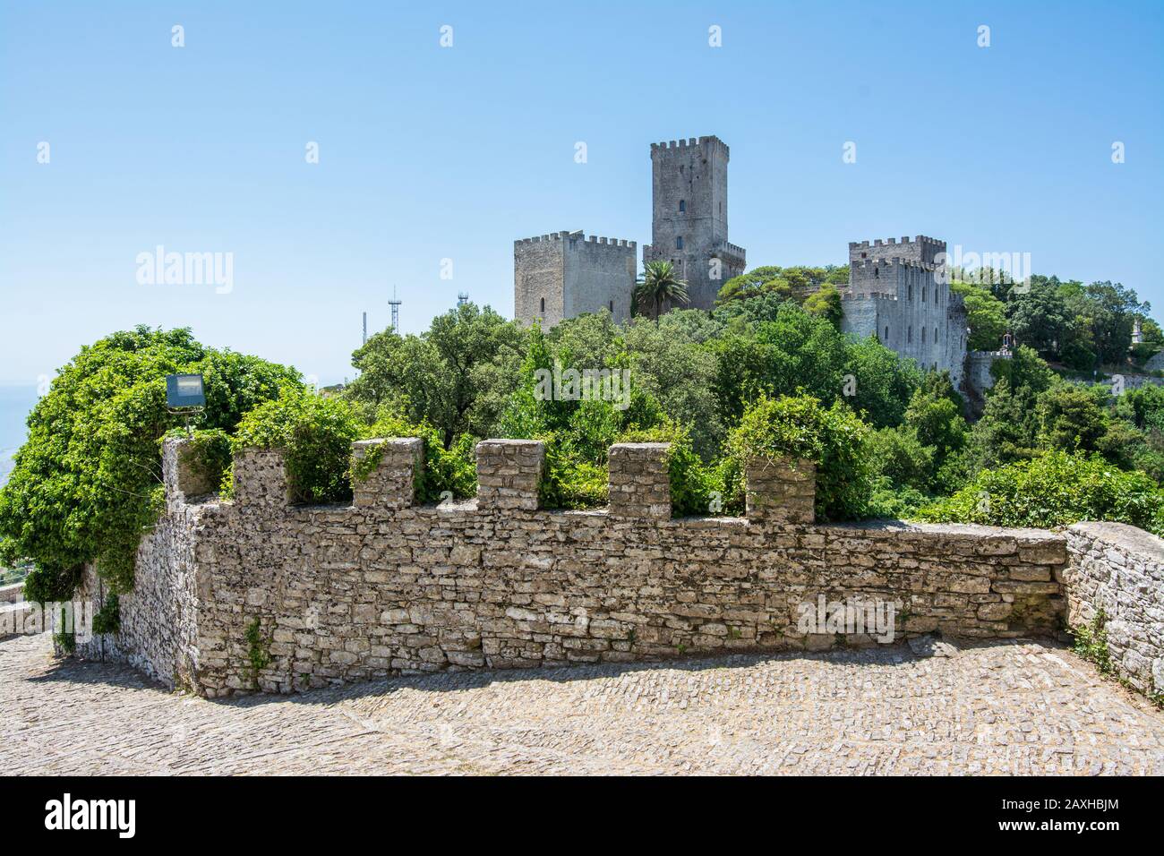 Erice, Sicily, Italy. Castello Pepoli, medieval and norman castle Stock ...