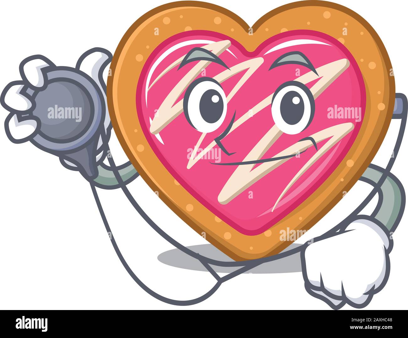 A mascot picture of cookie heart cartoon as a Doctor with tools Stock ...