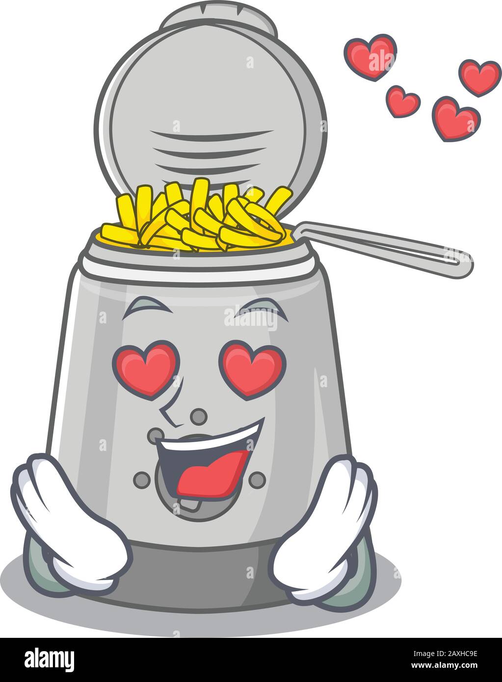 Romantic falling in love deep fryer cartoon character concept Stock ...