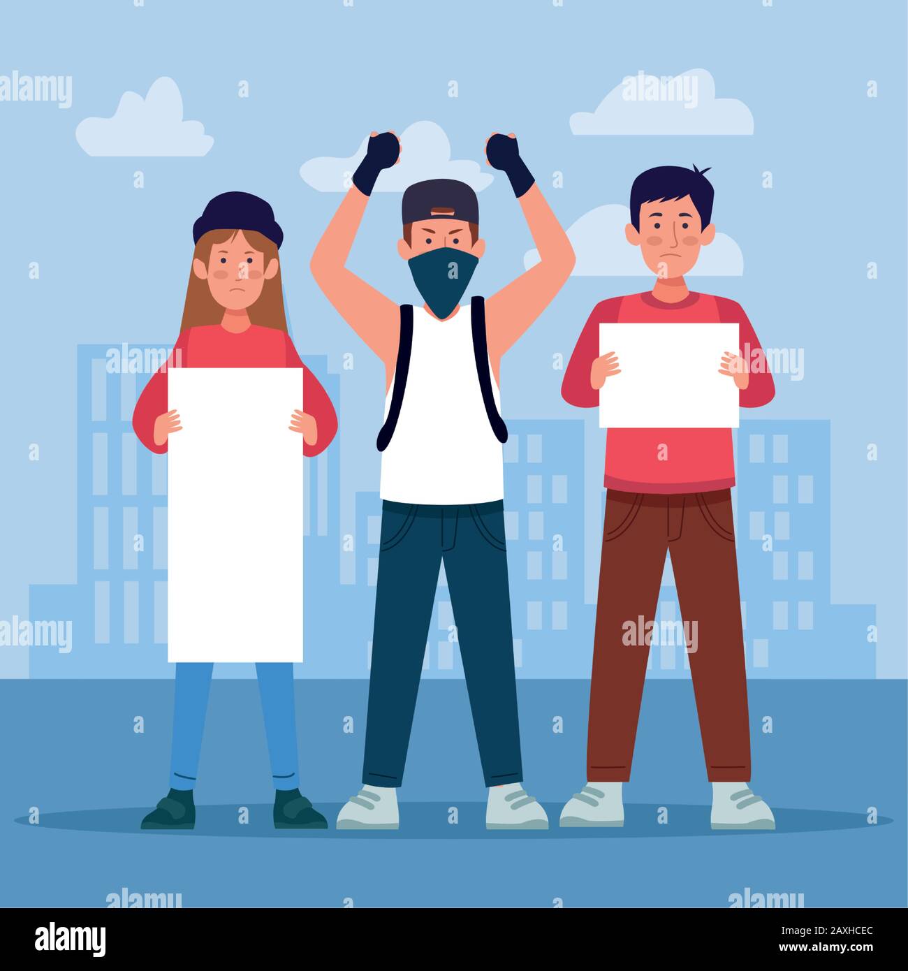 Girl protestor Stock Vector Images - Alamy