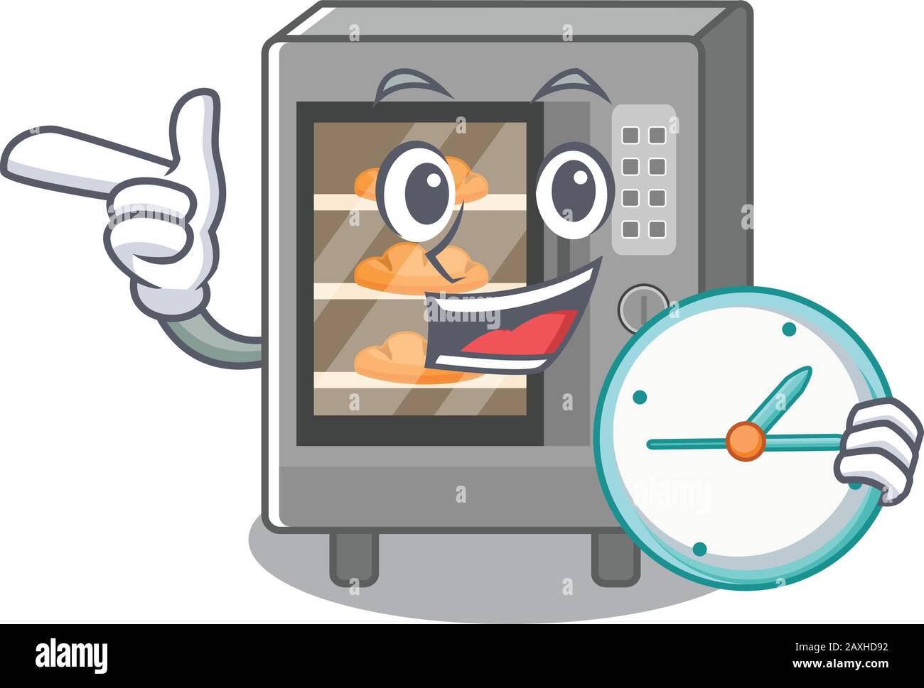 cartoon character concept oven cake having clock Stock Vector Image ...