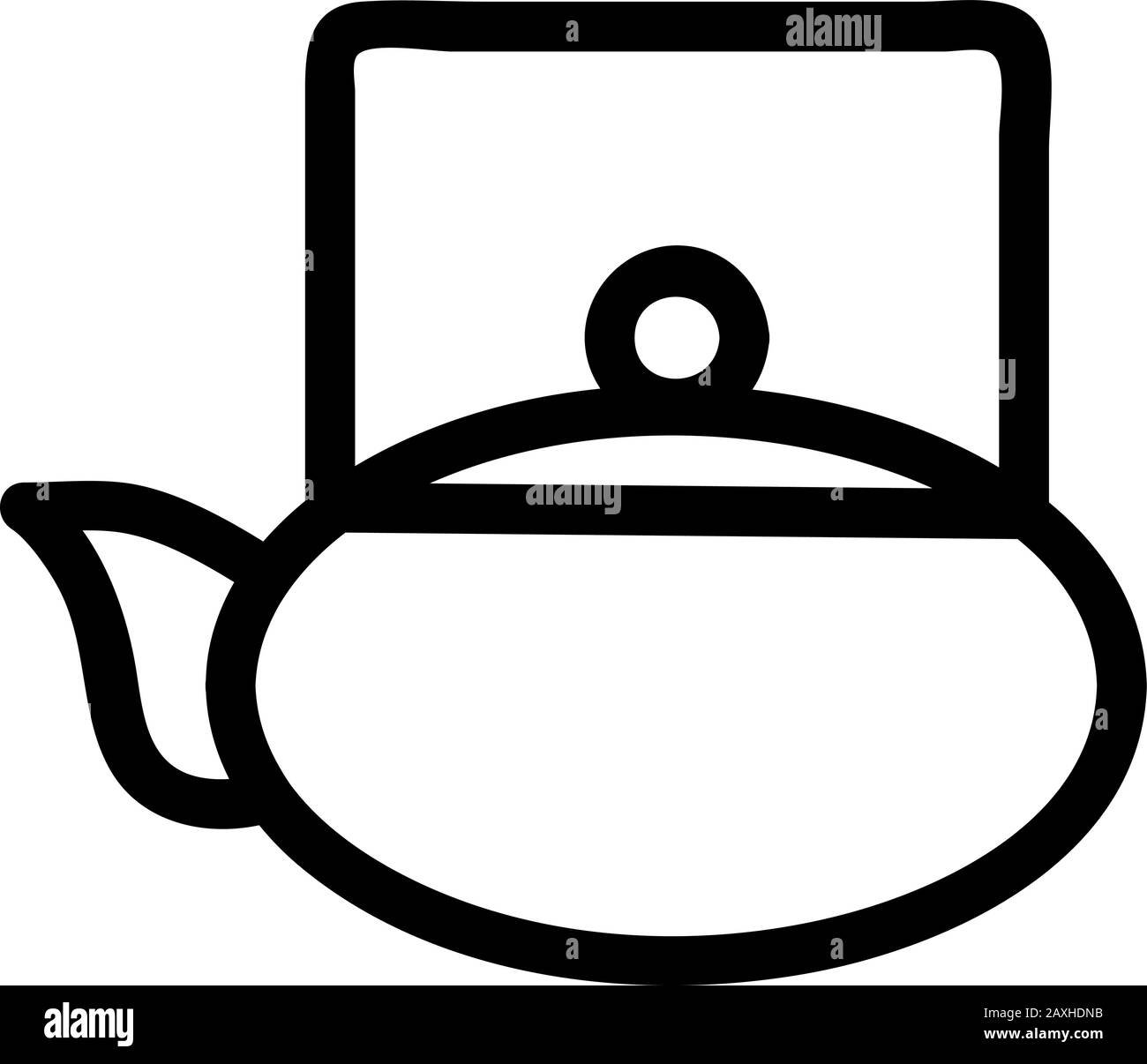 Tea kettle icon vector. Isolated contour symbol illustration Stock ...