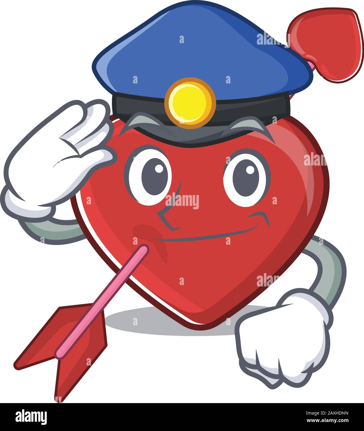 A manly heart and arrow Cartoon concept working as a Police officer ...