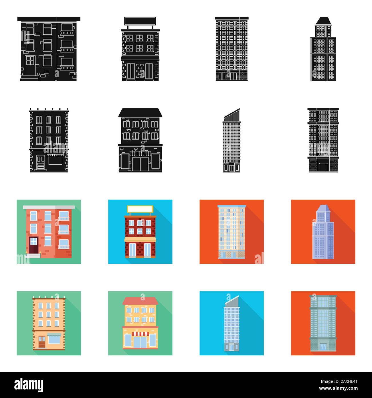 Vector illustration of municipal and center icon. Set of municipal and ...