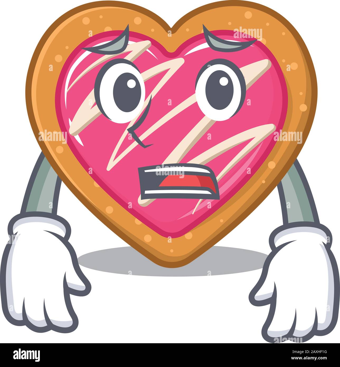 A picture of cookie heart having an afraid face Stock Vector Image ...