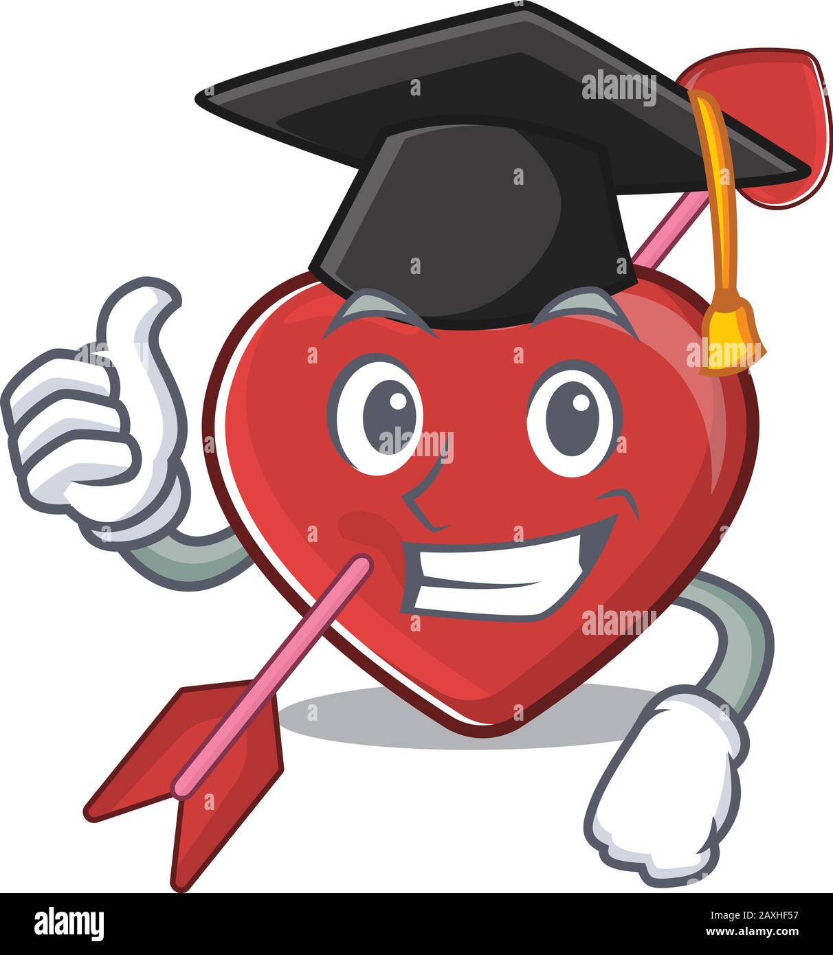 happy and proud of heart and arrow wearing a black Graduation hat Stock ...