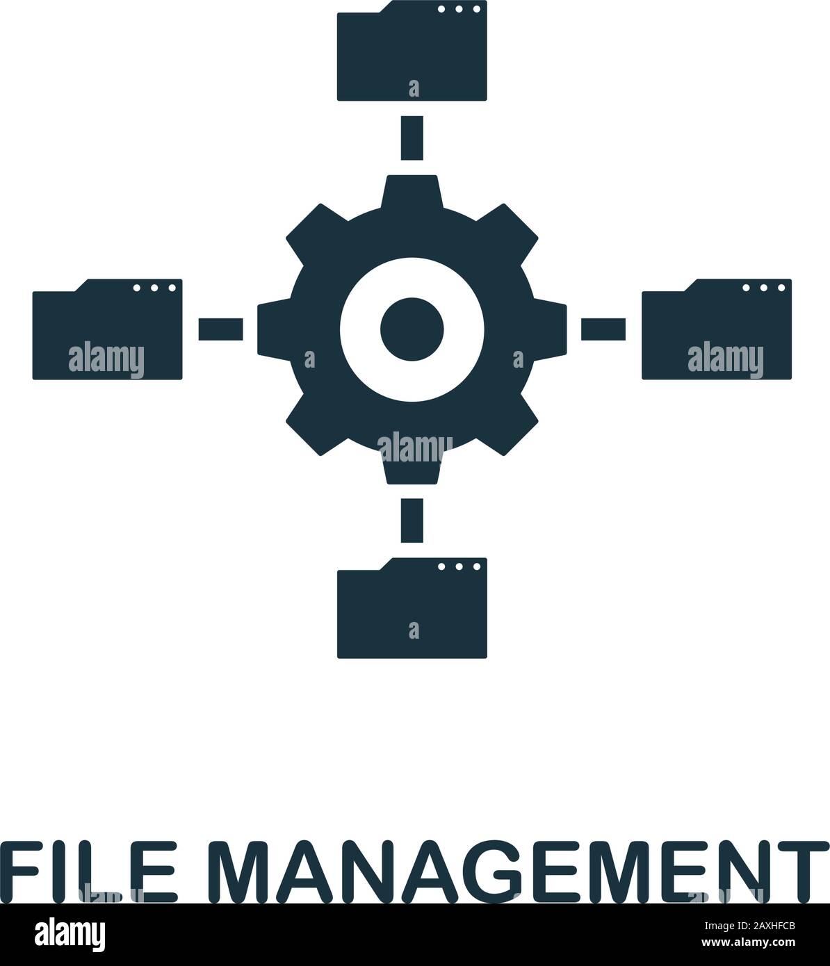 File Management icon. Simple element from data organization collection. Filled File Management ...