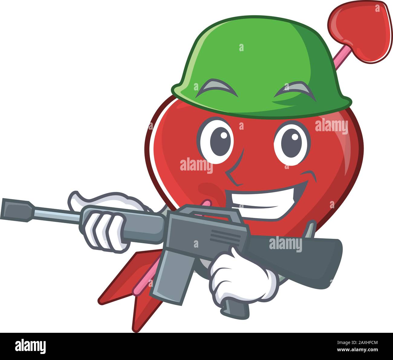 A cute picture of heart and arrow Army with machine gun Stock Vector ...
