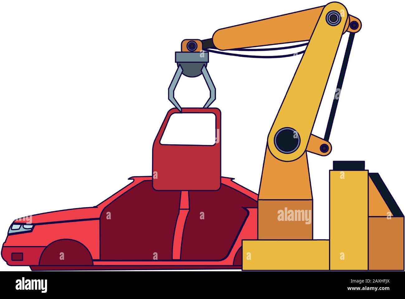 robotic arm fixing a car body icon Stock Vector Image & Art - Alamy