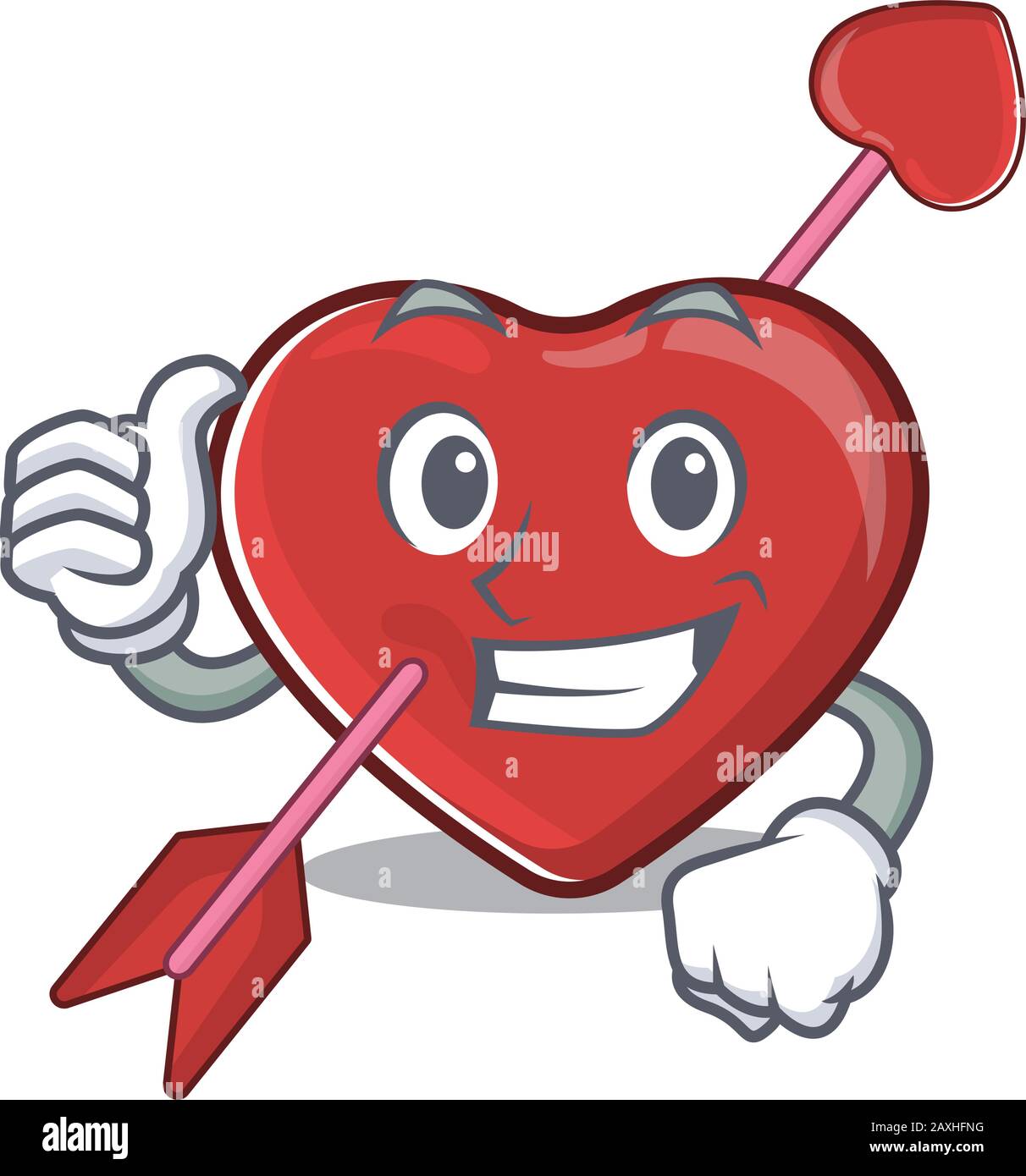 Funny heart and arrow making Thumbs up gesture Stock Vector Image & Art ...