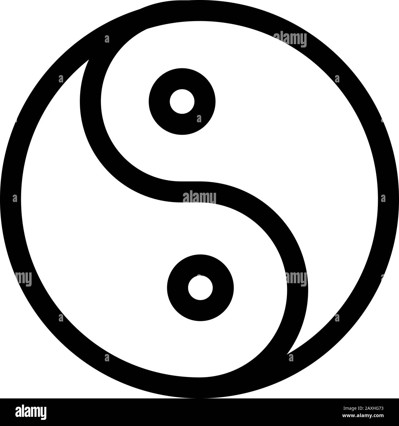 Yin yang icon vector. Isolated contour symbol illustration Stock Vector ...