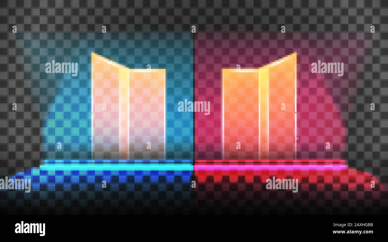 neon Light poster frame. Isolated on transparent background. Vector ...