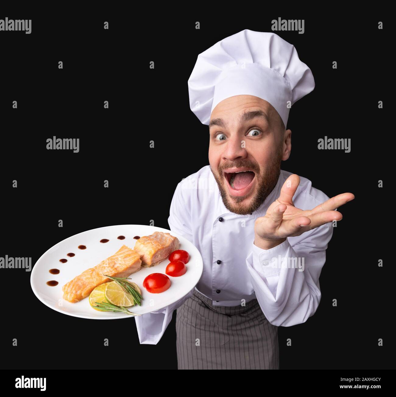 Man offering fish hi-res stock photography and images - Alamy