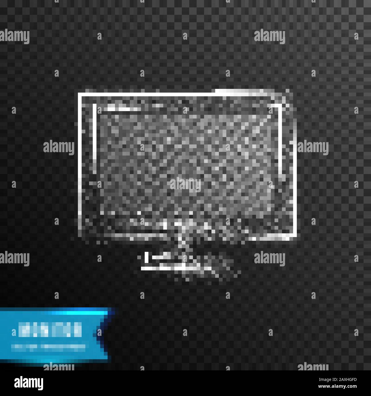 monitor. lcd from connecting dot and line. light effect. vector ...