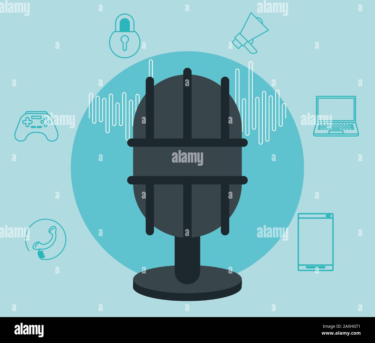 microphone sound device isolated icon Stock Vector Image & Art - Alamy