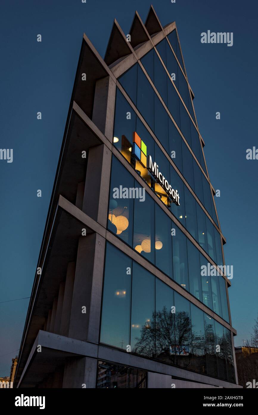 MILAN,ITALY - CIRCA FEBRUARY 2020: Microsoft House headquarter in Milan ...