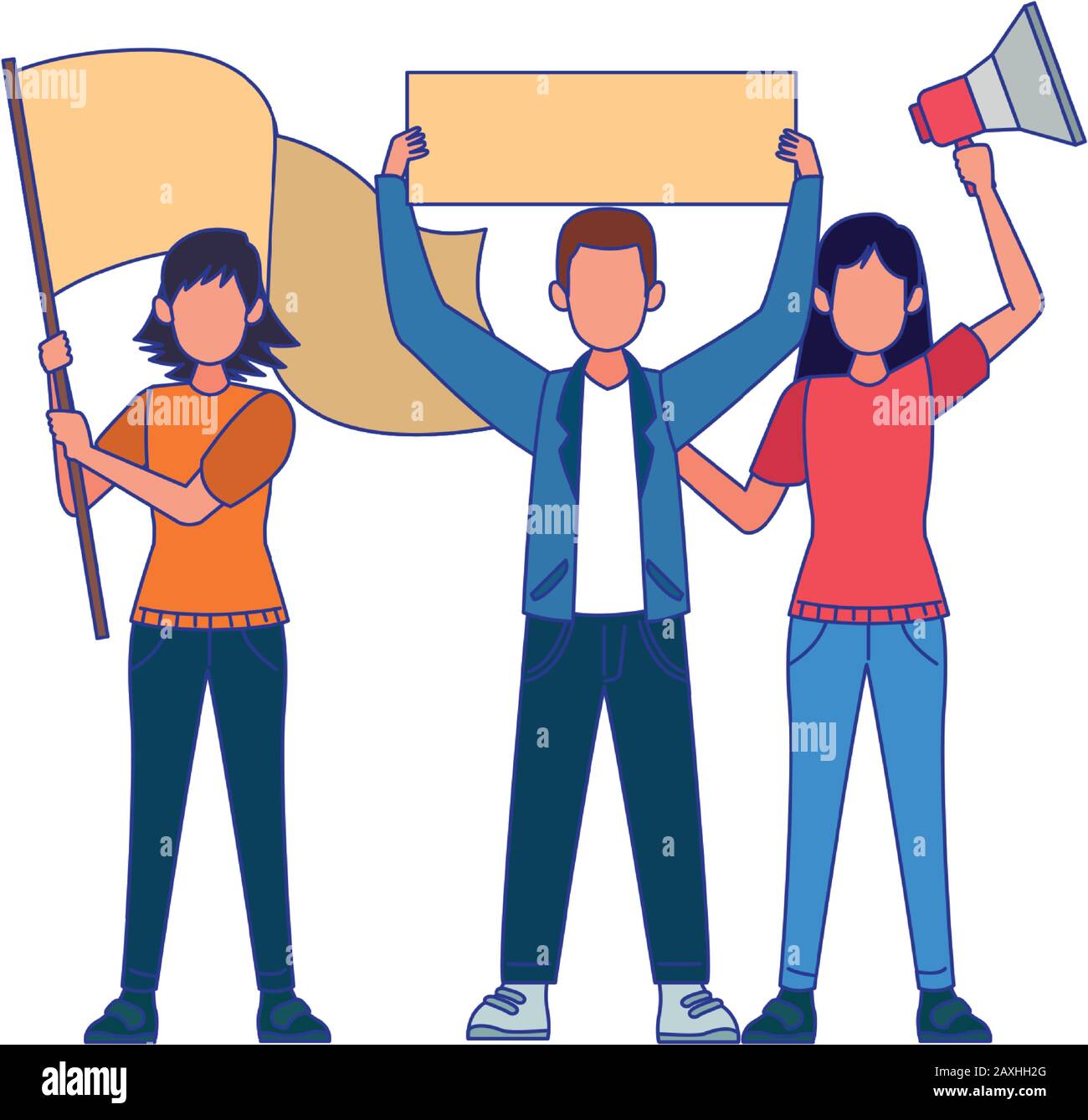 Women holding signs Stock Vector Images - Alamy