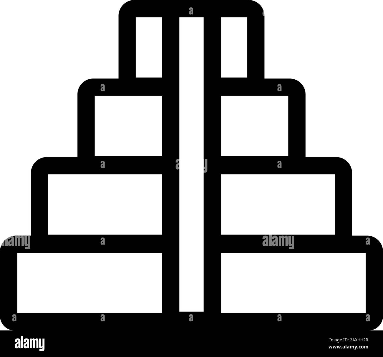 Pyramid icon vector. Isolated contour symbol illustration Stock Vector ...