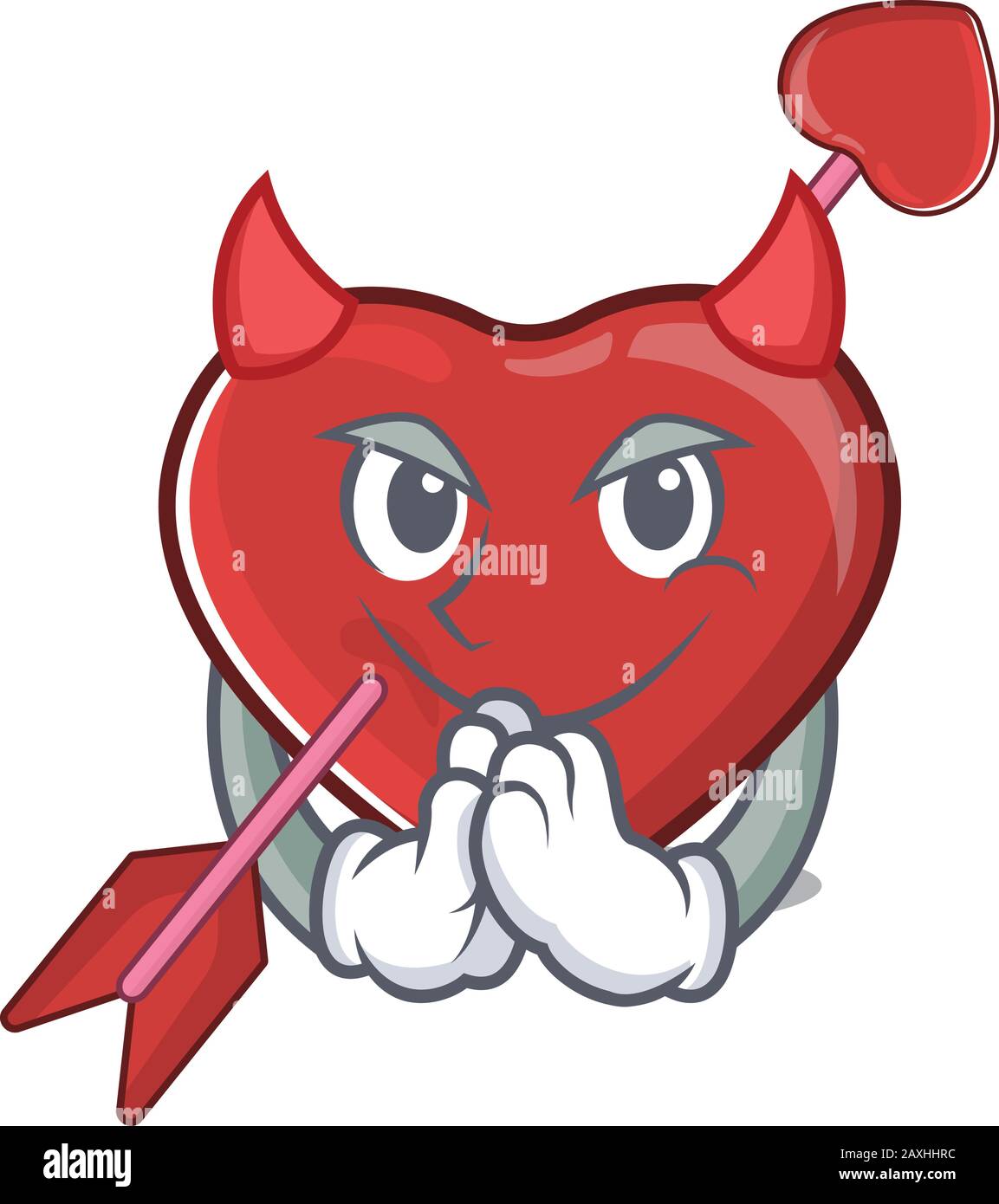 Devil heart and arrow Cartoon character design Stock Vector Image & Art ...