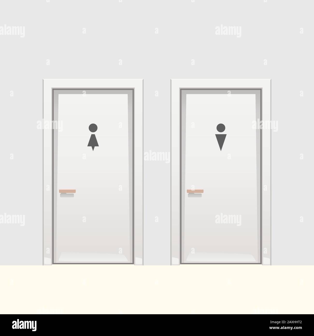 two white wc doors on white wall Stock Vector Image & Art - Alamy