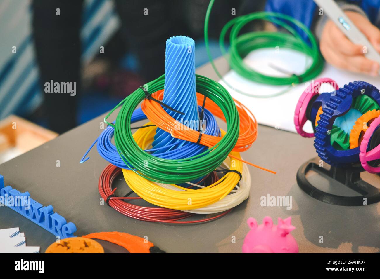 Figure and Skeins of Plastic for 3D printer. Production printed by 3d ...