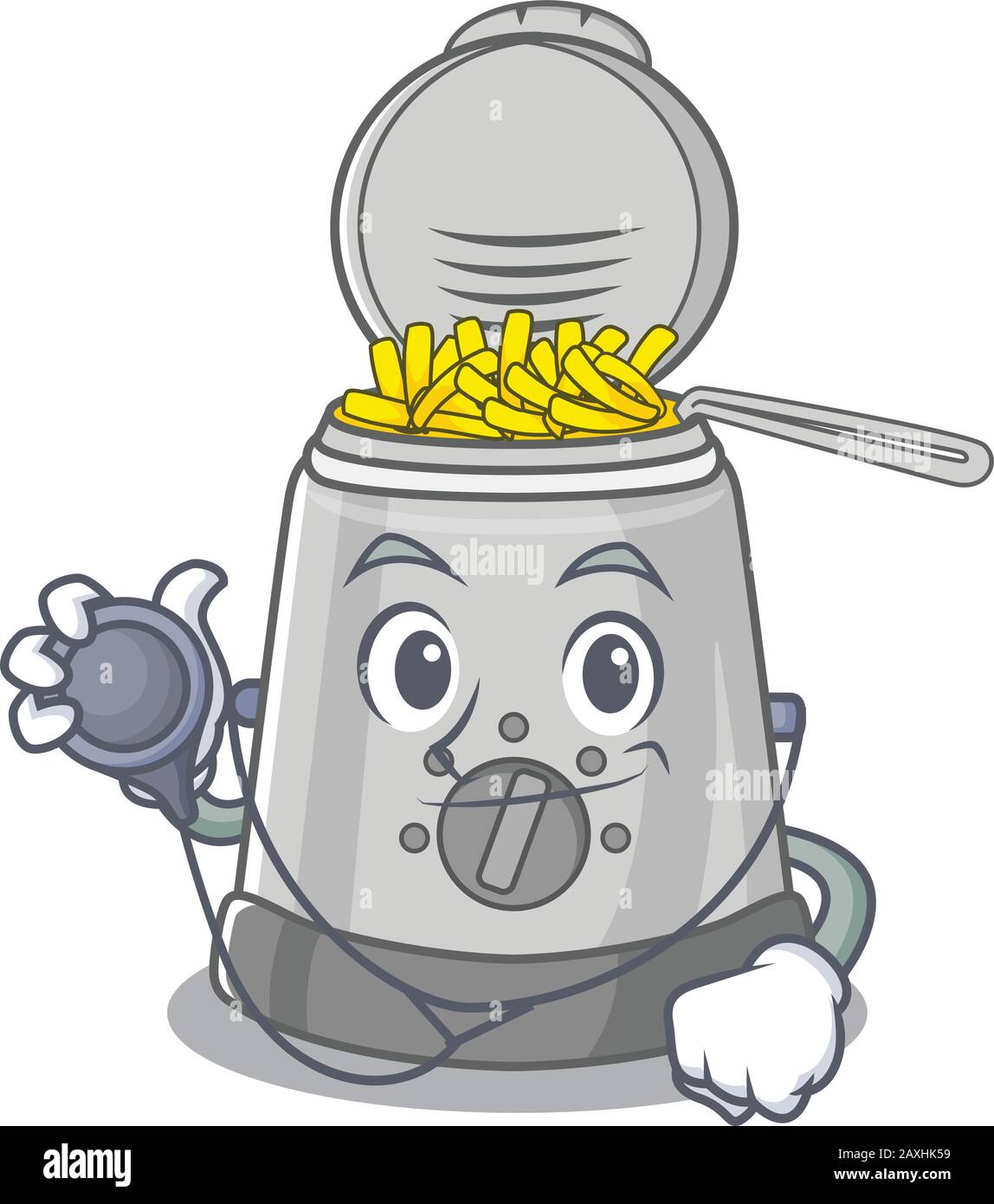 A mascot picture of deep fryer cartoon as a Doctor with tools Stock ...