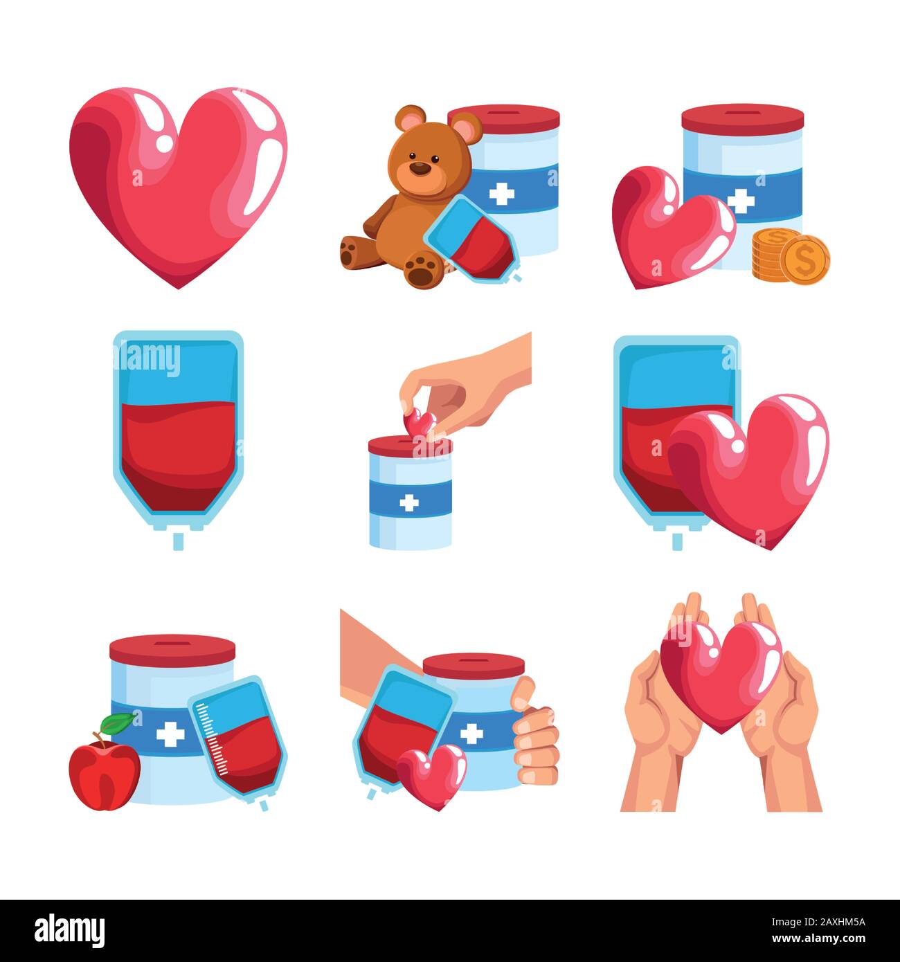 Human hands giving hearts Stock Vector Images - Alamy