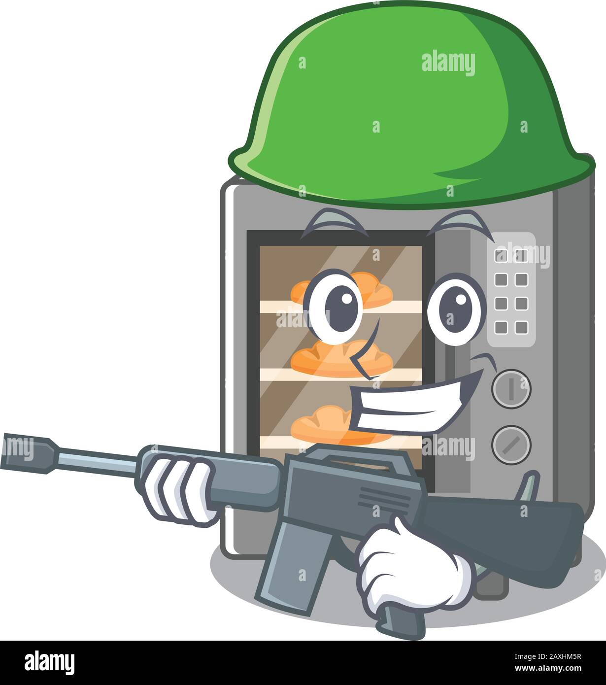 A cute picture of oven cake Army with machine gun Stock Vector Image ...