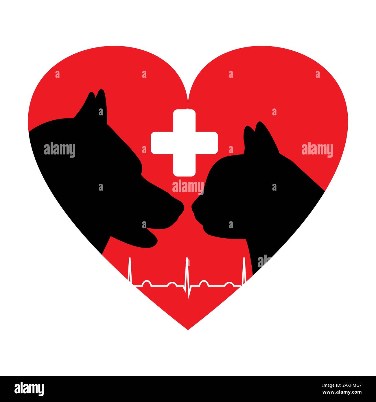 Dog And Cat Heart Clipart