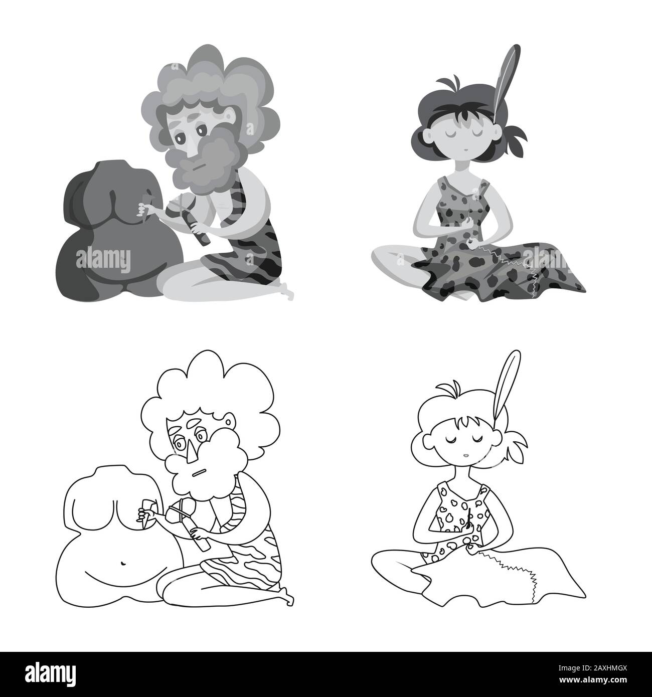 Vector design of evolution and prehistory symbol. Set of evolution and ...