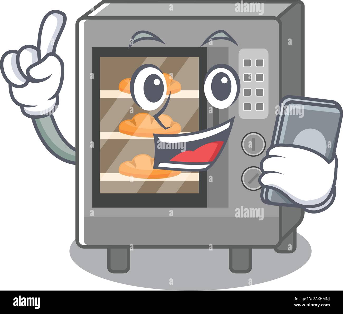 Oven cake Cartoon design style speaking on a phone Stock Vector Image ...