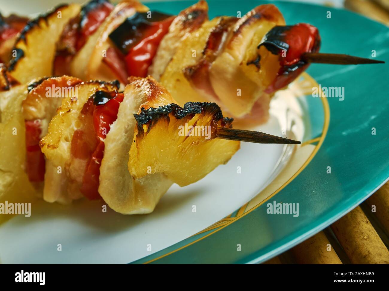Hawaiian Bacon Pineapple Chicken Kebabs , Grilled crispy bacon and ...