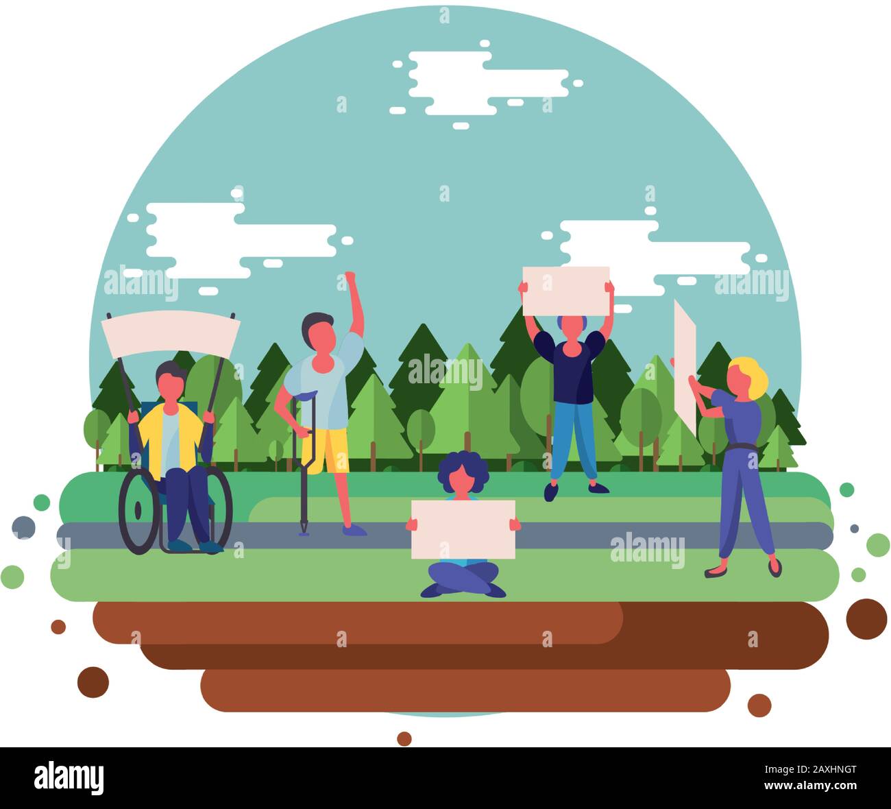 activists people with protest banners Stock Vector Image & Art - Alamy