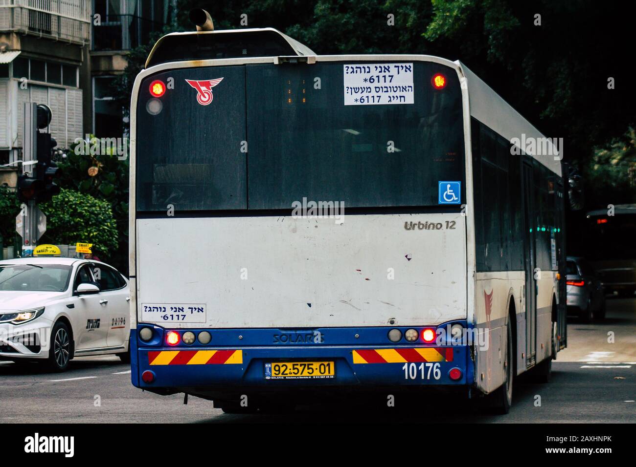 Tel Aviv Israel February 11, 2020 View of a traditional Israeli public ...
