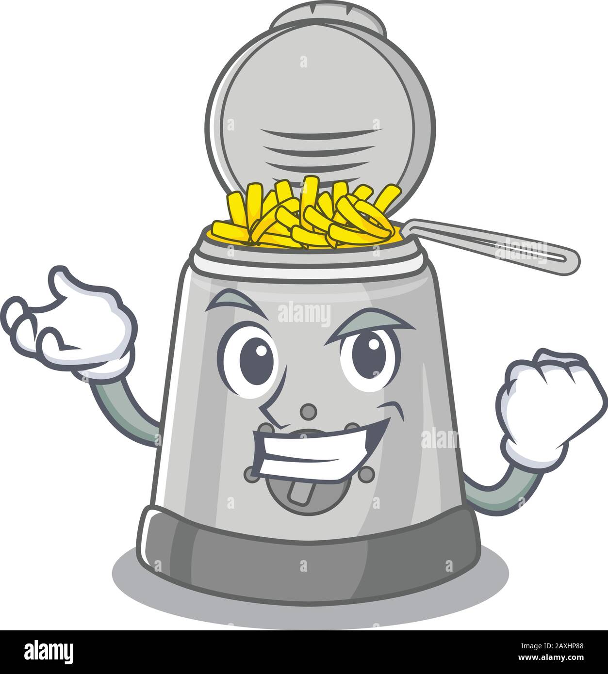 cool confident Successful deep fryer cartoon character style Stock ...