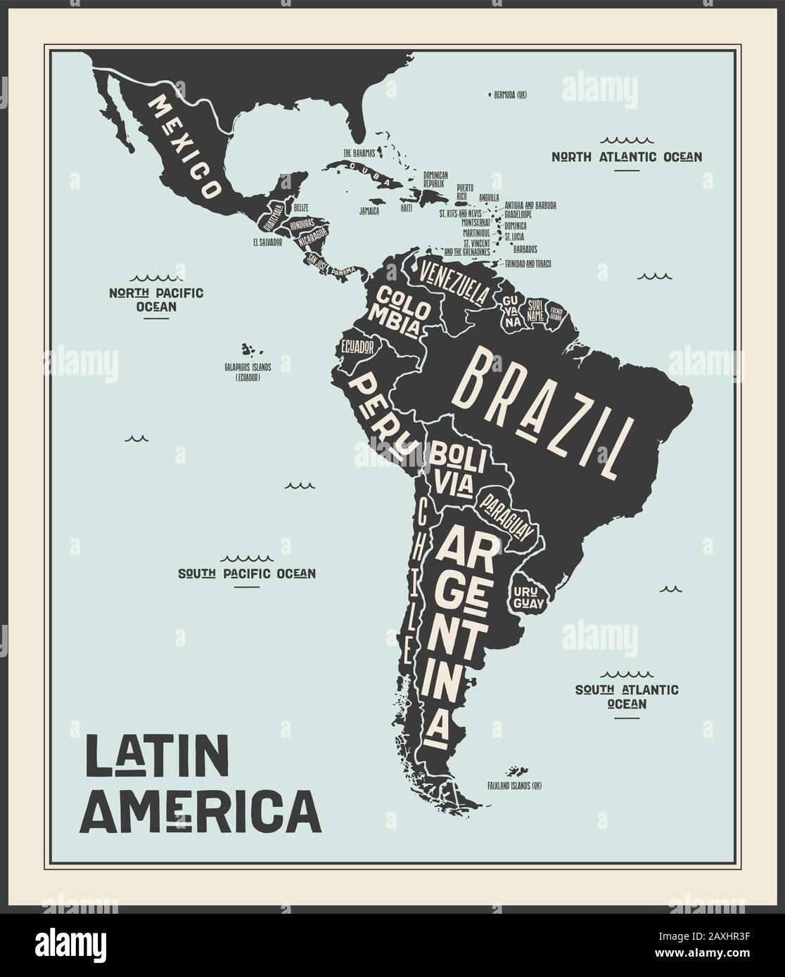 Latin america map hi-res stock photography and images - Alamy