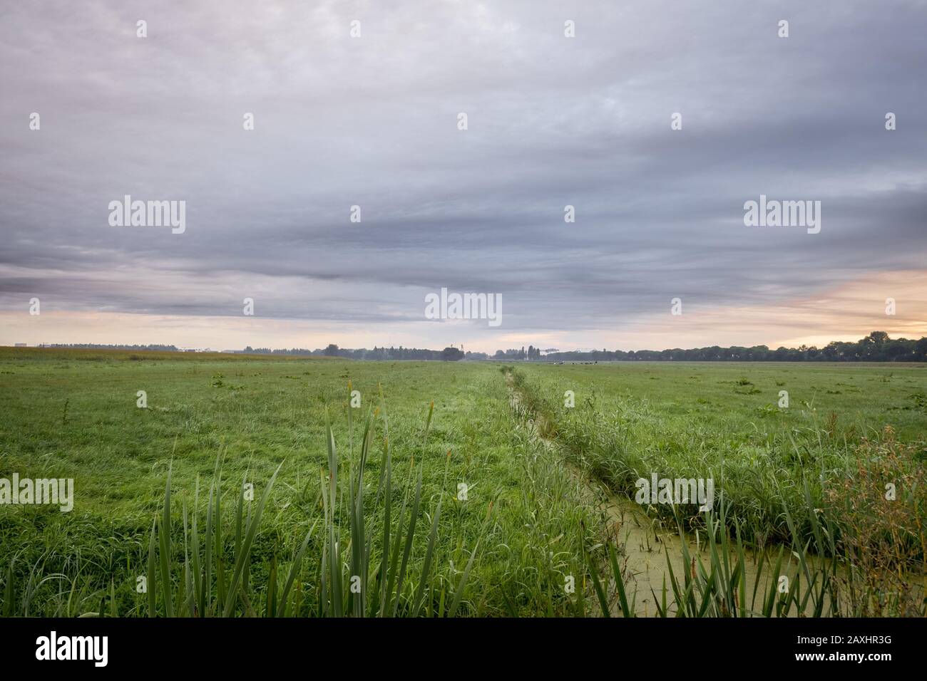 Beautiful dramatic clouds over the wide open landscape not far from ...