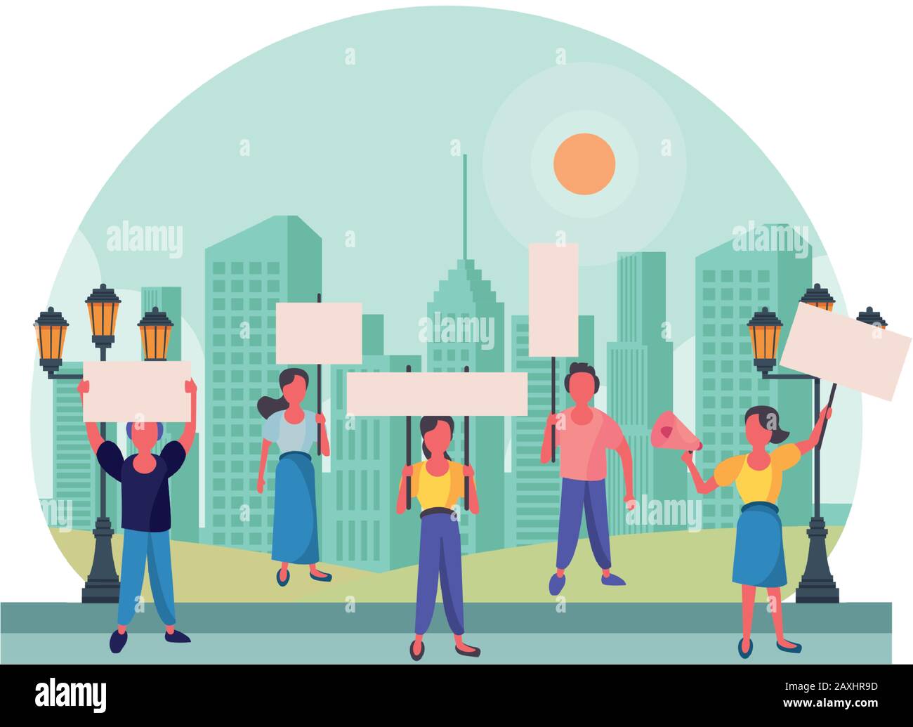 Placard man advertising street Stock Vector Images - Alamy