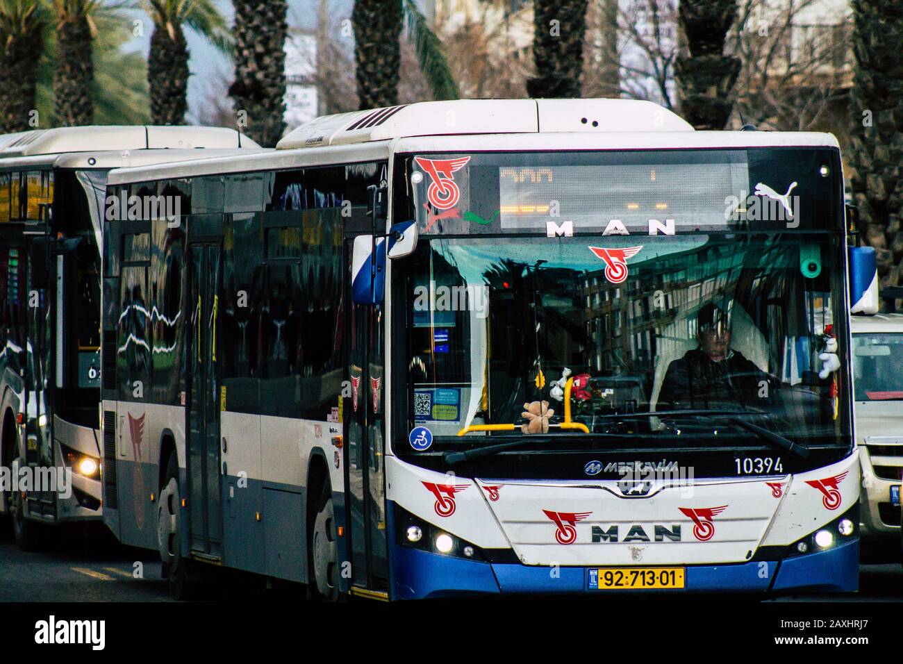 Tel Aviv Israel February 11, 2020 View of a traditional Israeli public ...