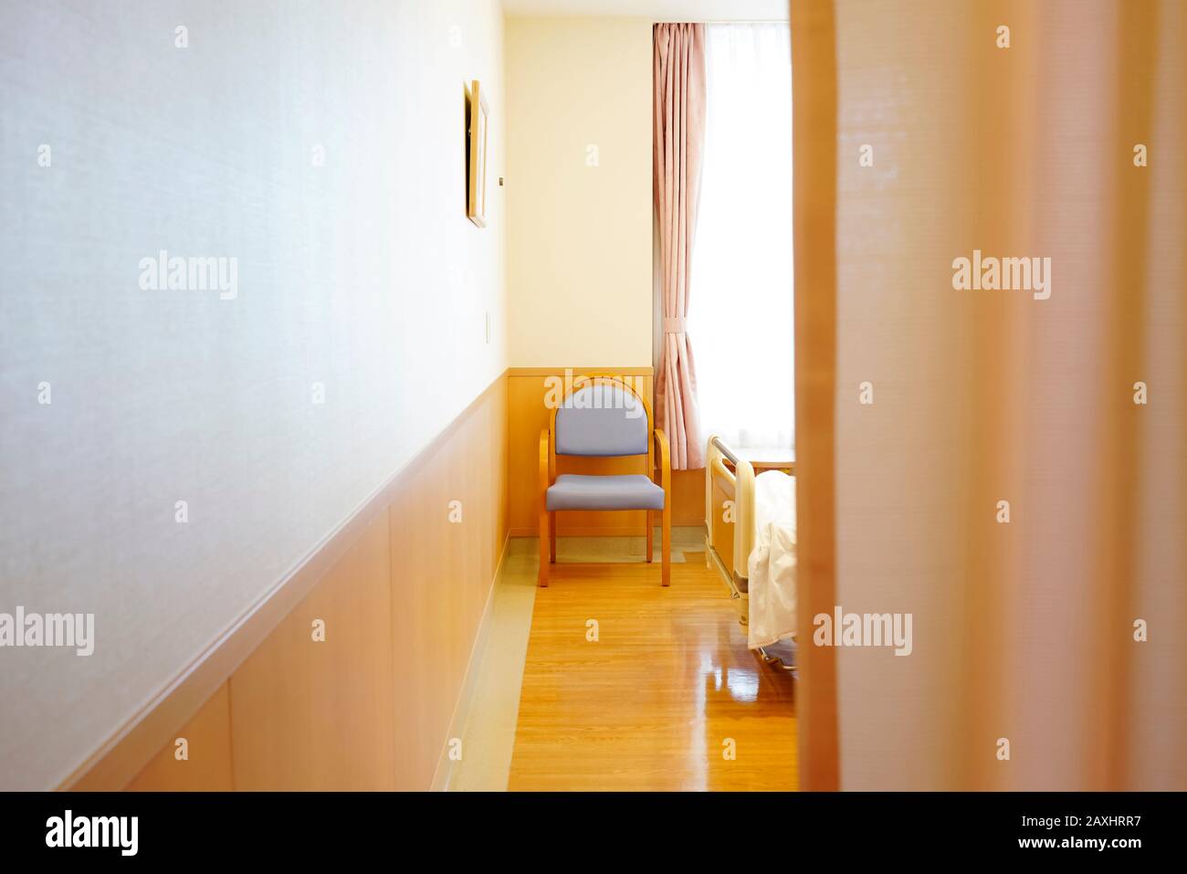Hospital room with privacy medical curtain in a Japanese hospital Stock ...