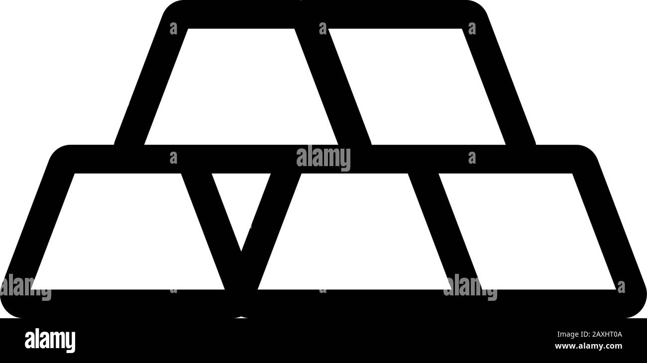 Gold bullion icon vector. Isolated contour symbol illustration Stock ...
