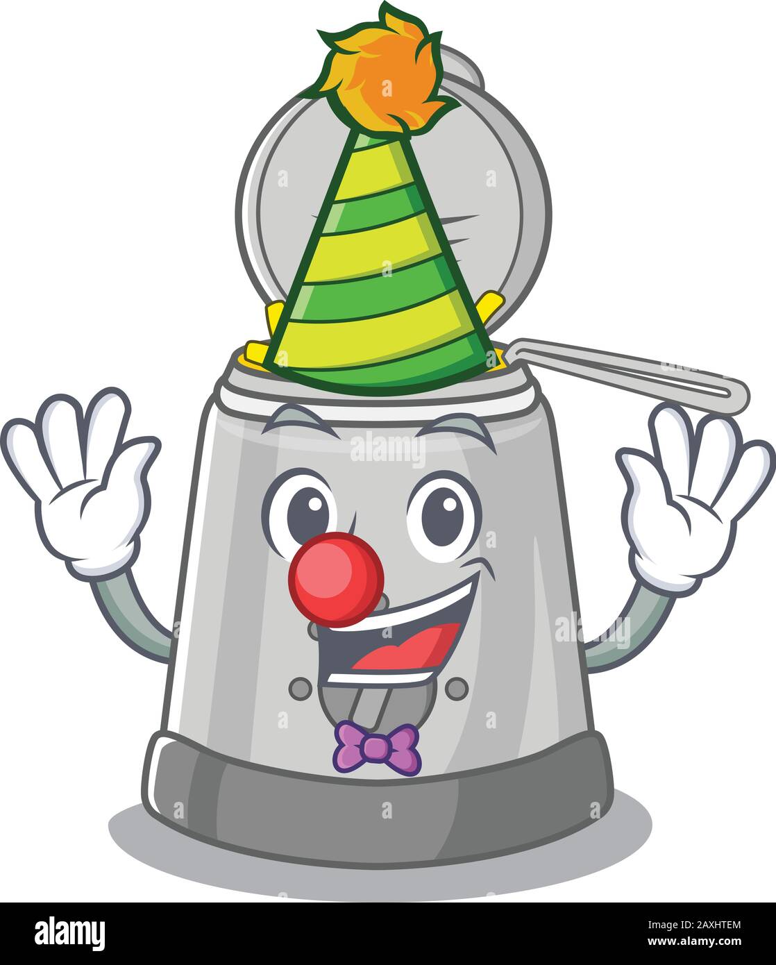 Funny Clown deep fryer cartoon character mascot design Stock Vector ...