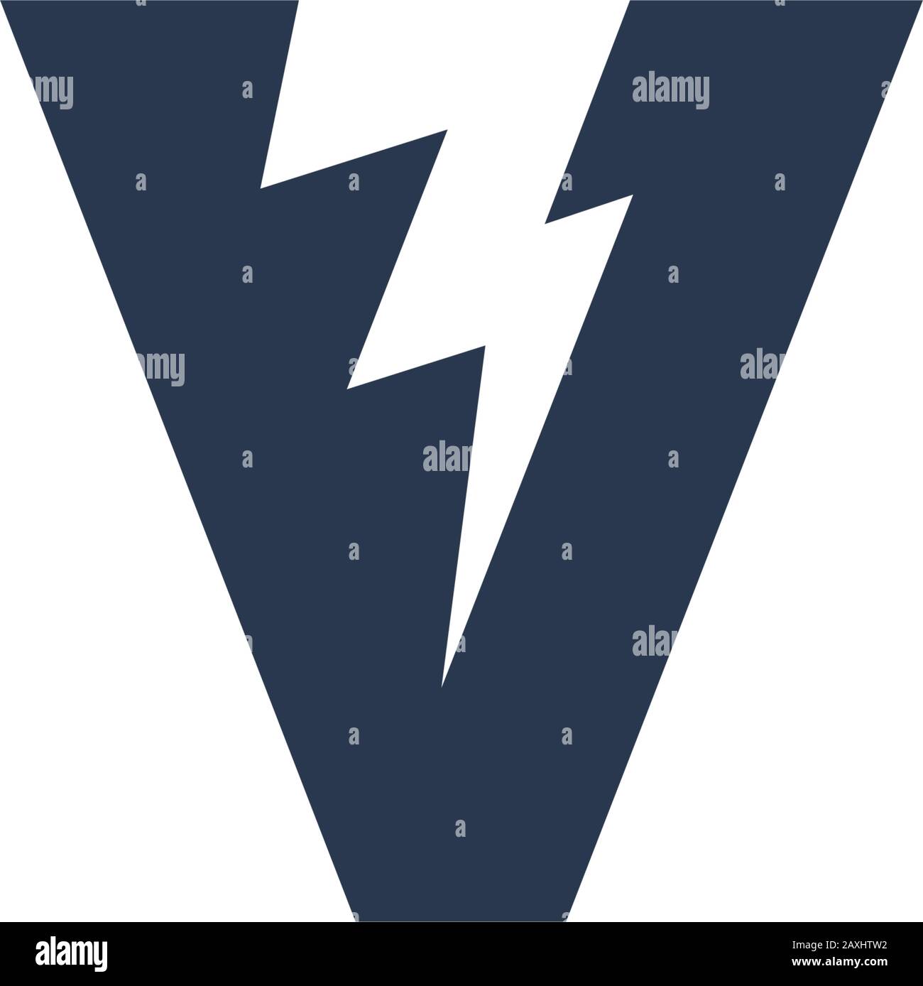 Logo Design Concept with initial letter and Thunder Flash Light Icon ...