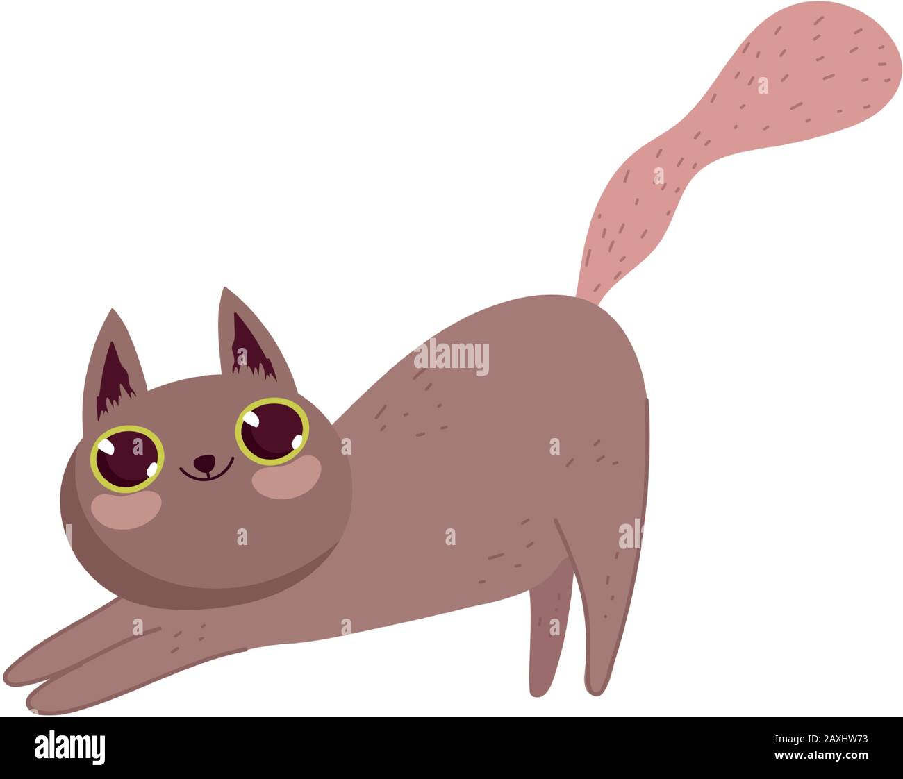funny stretching cat cartoon feline character pets vector illustration ...