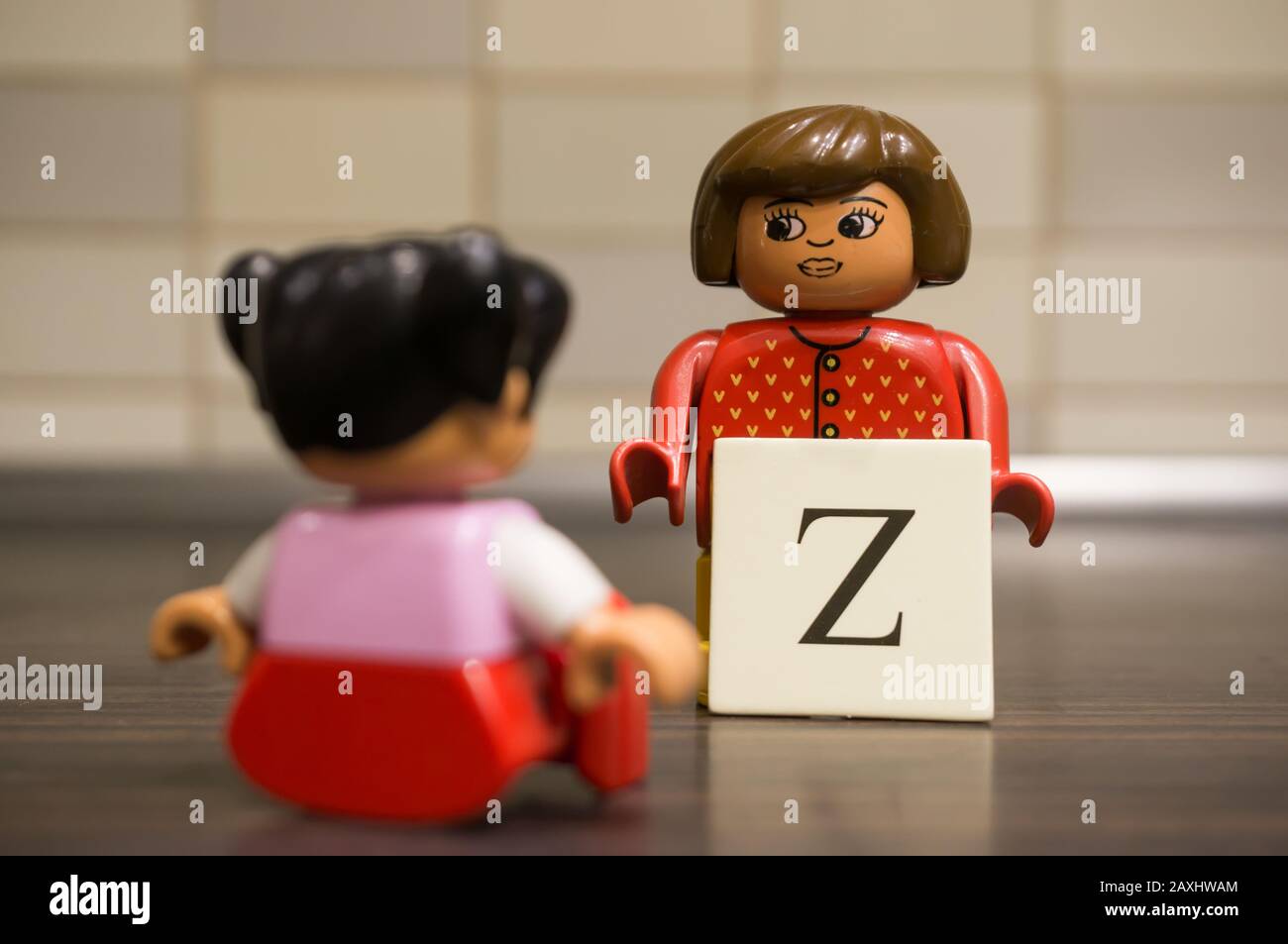 POZNAN, POLAND - Sep 17, 2017: Lego Duplo teacher woman figurine ...