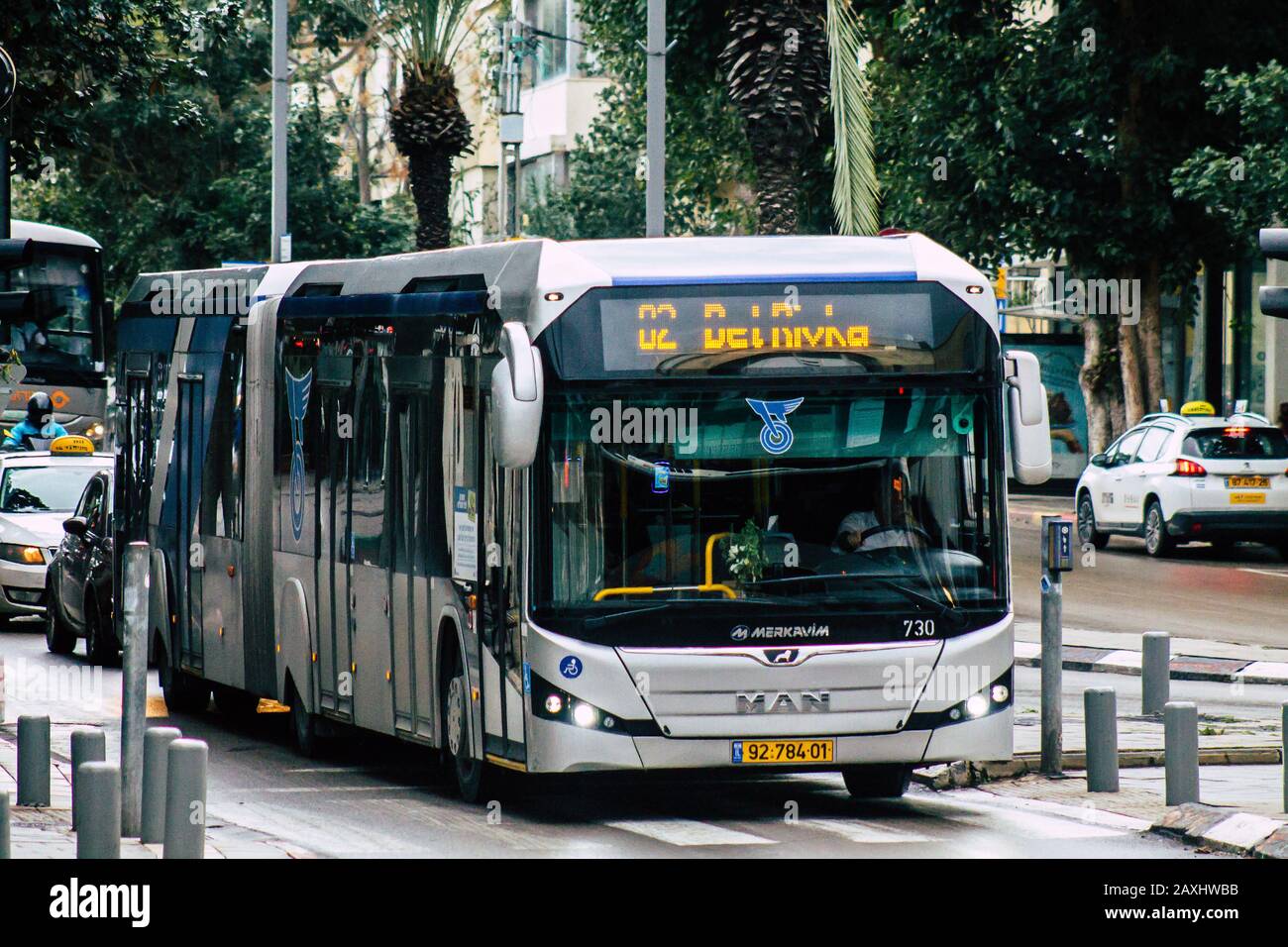 Tel Aviv Israel February 11, 2020 View of a traditional Israeli public ...