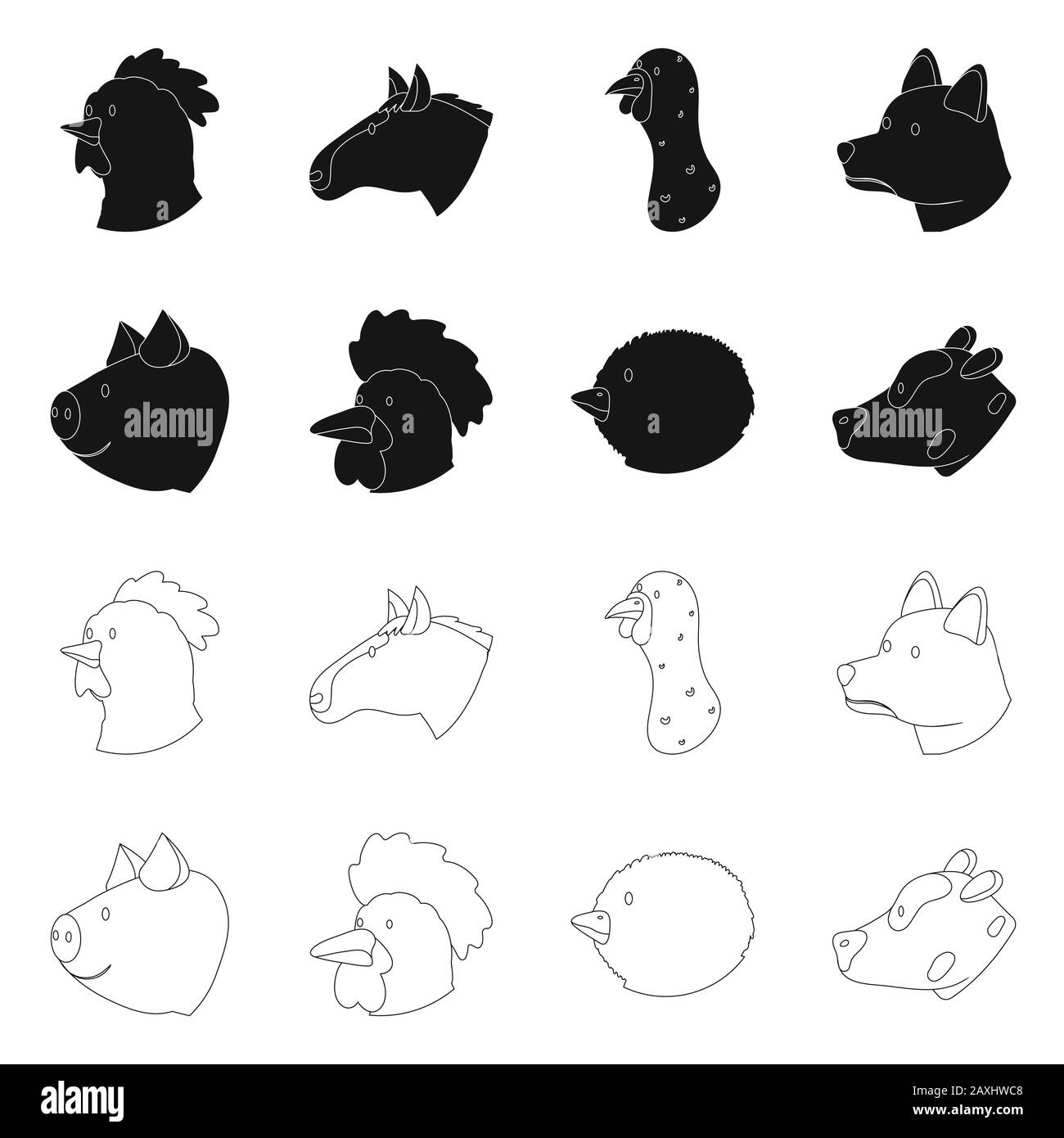 Vector design of agriculture and breeding sign. Collection of ...