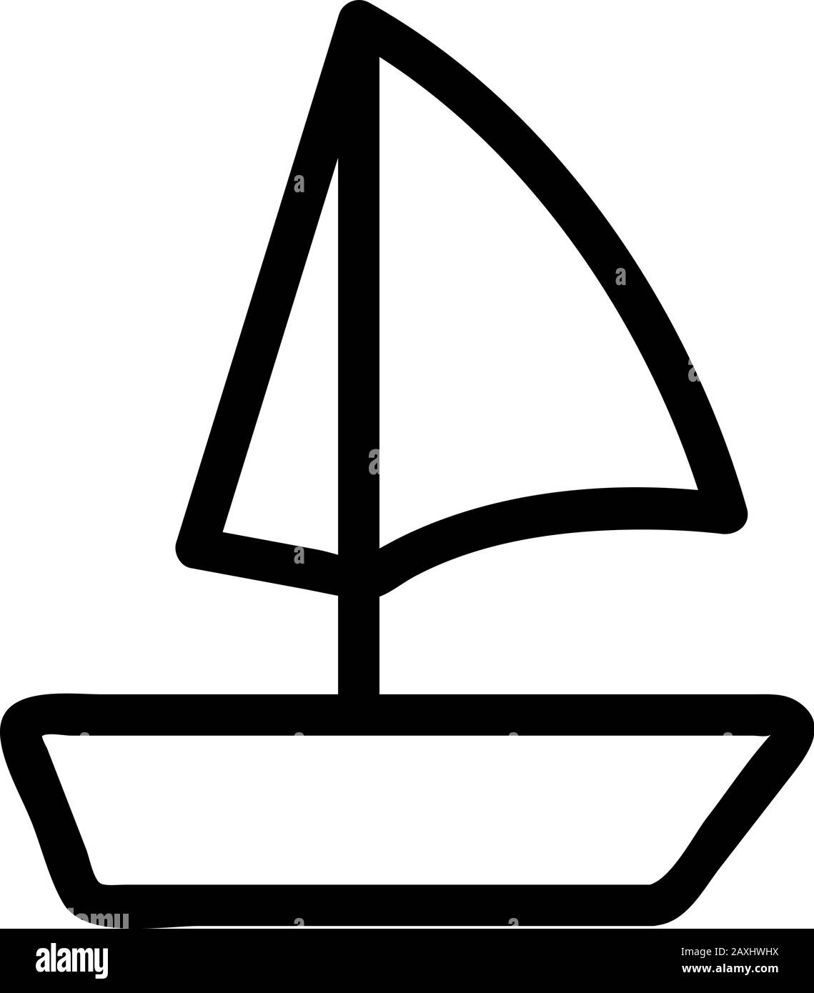 yacht sail icon vector. Isolated contour symbol illustration Stock ...