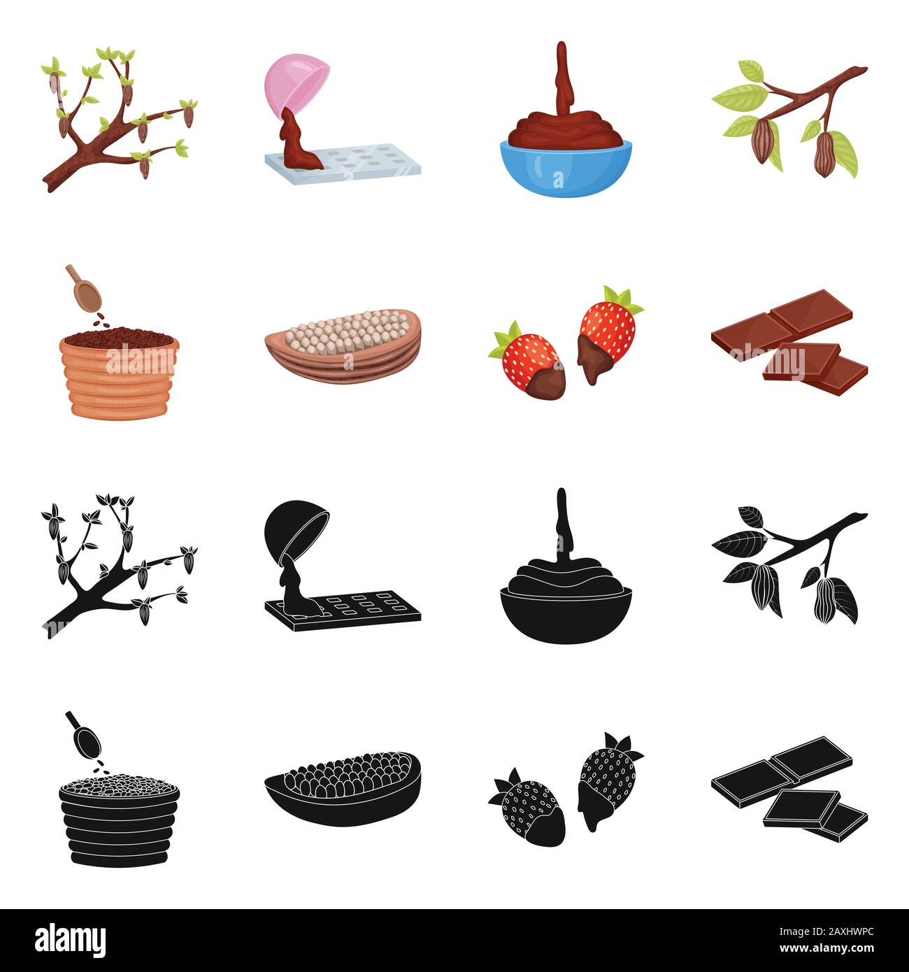 Vector illustration of food and yummy icon. Set of food and brown stock ...