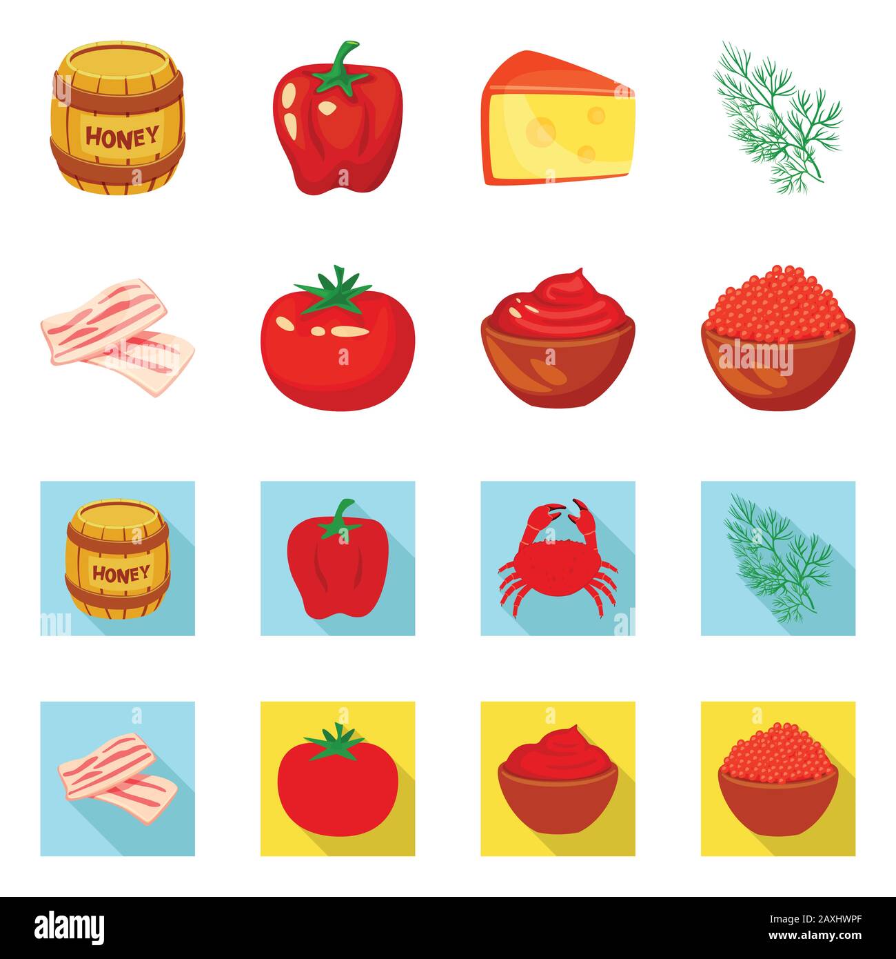 Vector design of taste and product icon. Set of taste and cooking ...